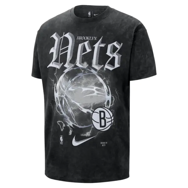 Nike Brooklyn Nets Courtside "halloween" Nba Max90 T-shirt - Black