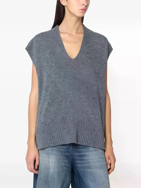 ROBERTO COLLINA V-neck Knitted Top