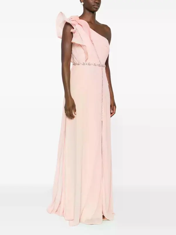 RAHIL HESAN Ruffled Maxi Gown