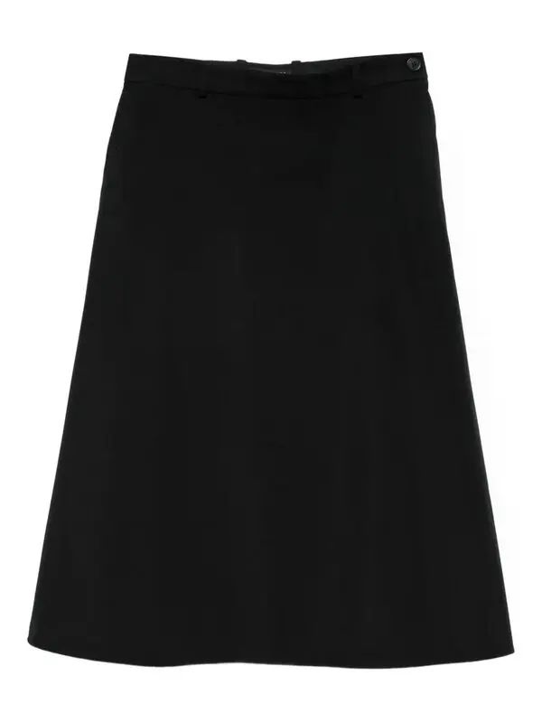 Balenciaga Buttoned A-line Wool Skirt