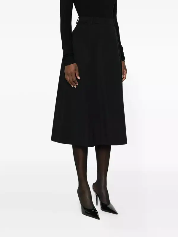 Balenciaga Buttoned A-line Wool Skirt