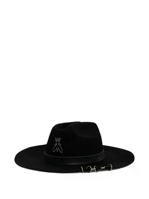 Patrizia Pepe Embroidered Hat - Black