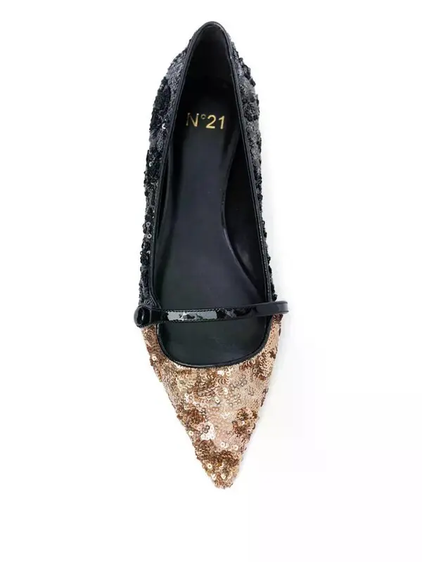 N°21 Sequin-embellished Ballet Flats