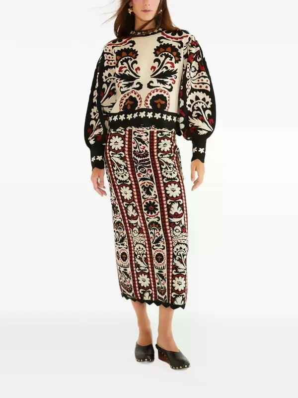 Farm Rio Tapestry Straight Skirt