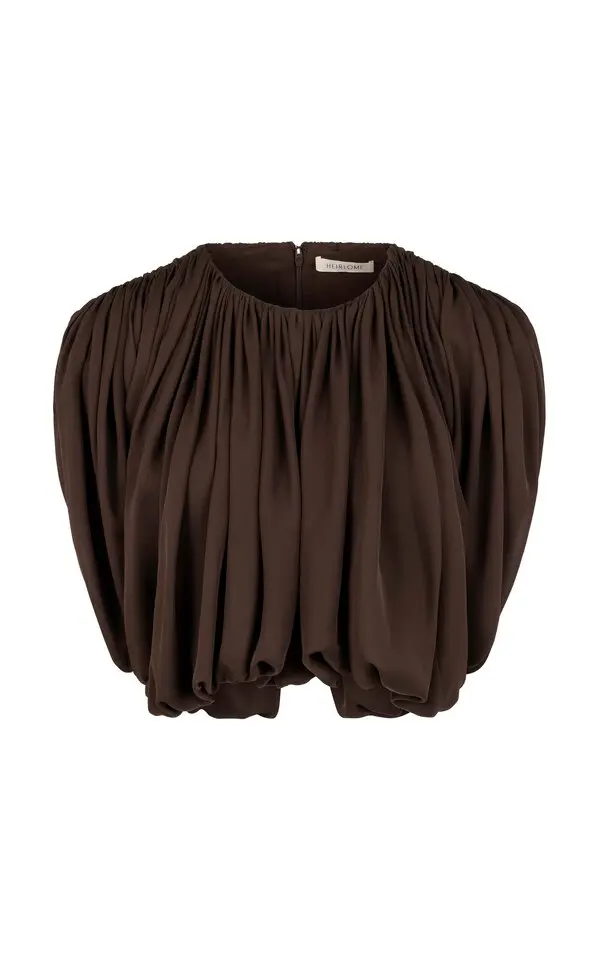 HEIRLOME Renata Silk Top - Brown