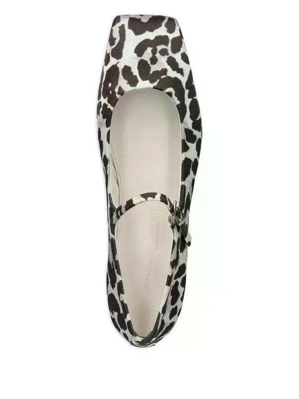 KENNEL&SCHMENGER Leila Ballet Flats In Leopard Print - White