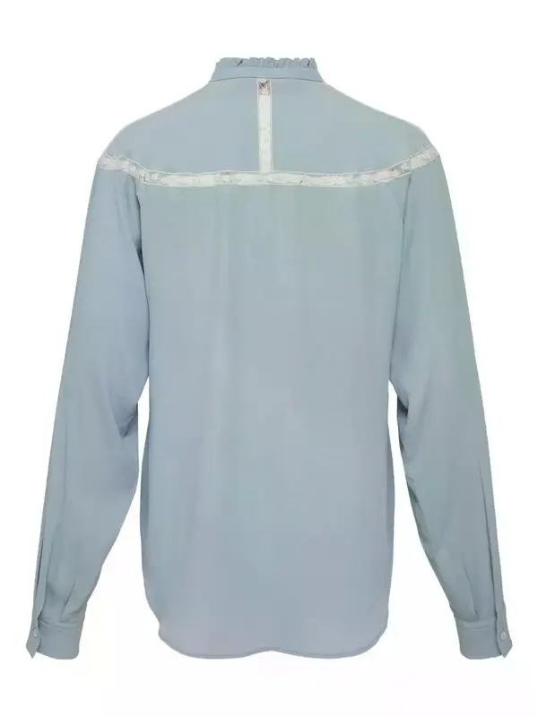 N°21 Bow-detail Lace-trimmed Shirt - Blue