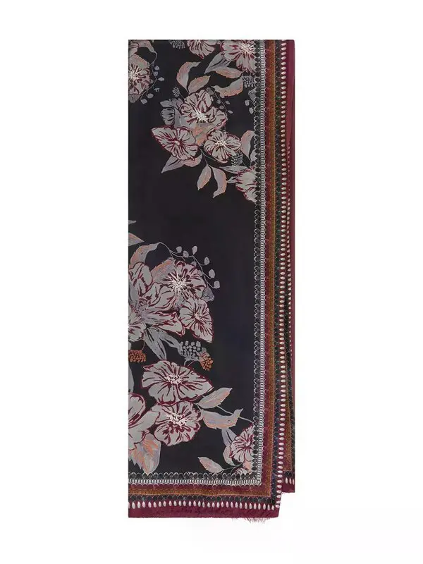 Malìparmi Floral-print Scarf - Black