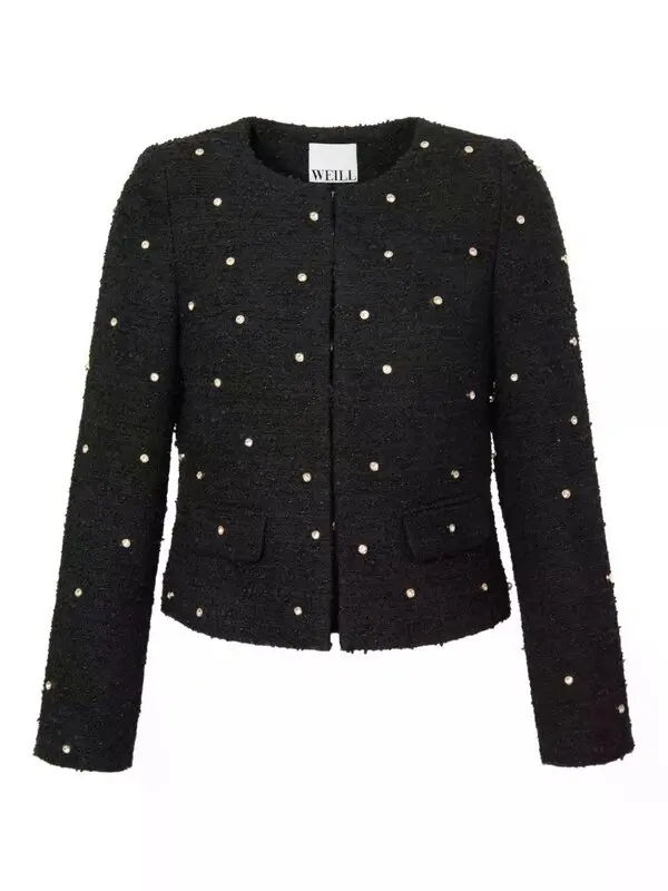 WEILL Tweed Rhinestone Jacket
