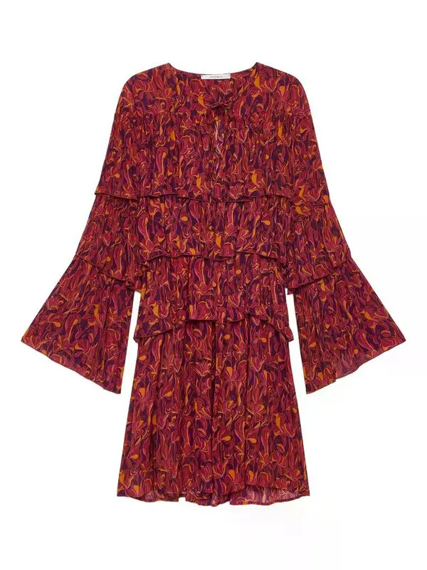 Malìparmi Floral-print Tie-ruffle Mini Dress
