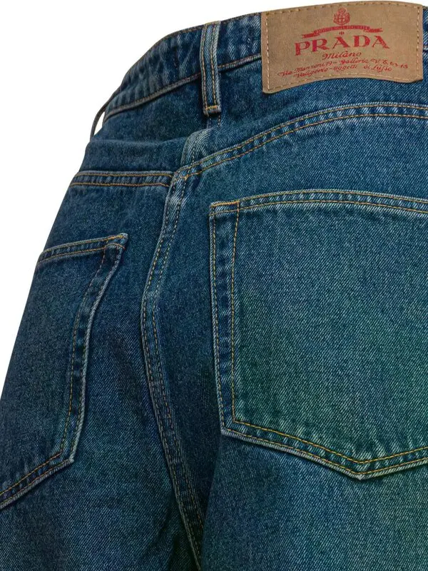 Prada Logo-plaque Straight Leg Jeans