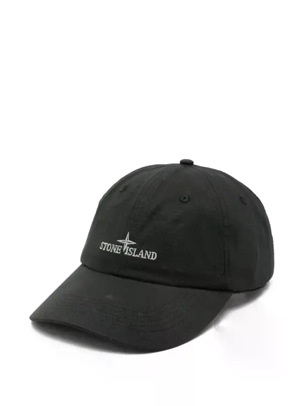 Stone Island Logo-embroidered Ripstop Cap - Black