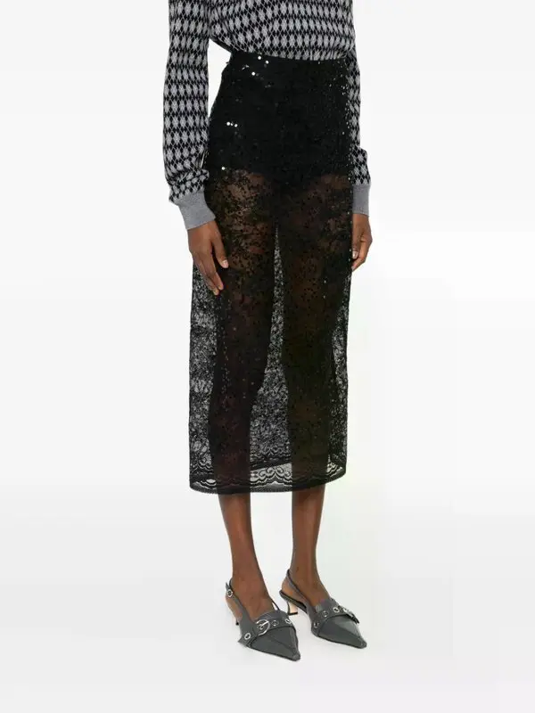Patrizia Pepe Sequin Lace Midi Skirt