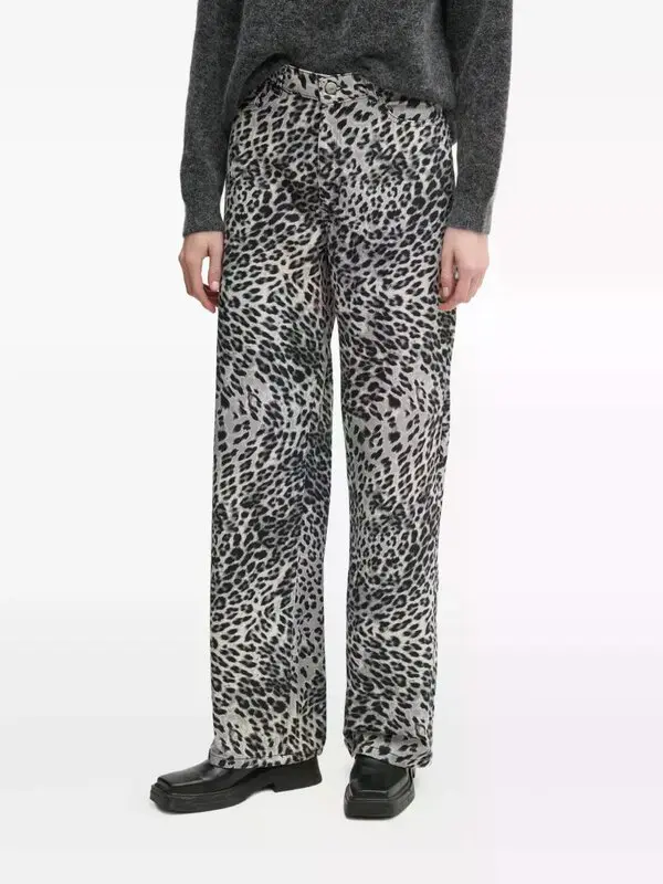 GESTUZ Leora Leopard Print Jeans
