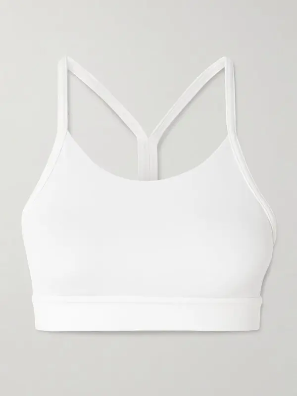 Lululemon Flow Y Stretch Recycled Mesh-trimmed Sports Bra - White