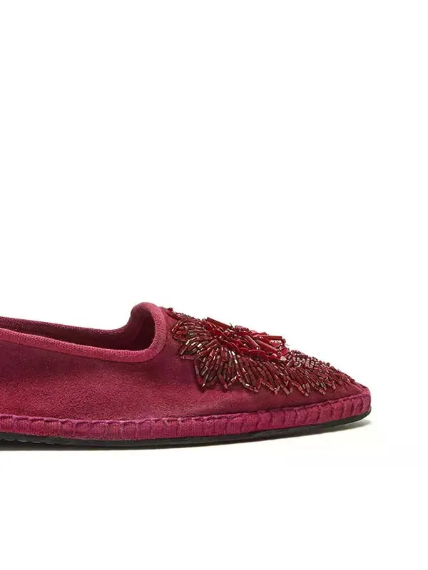 Malìparmi Beaded Suede Ballet Flats