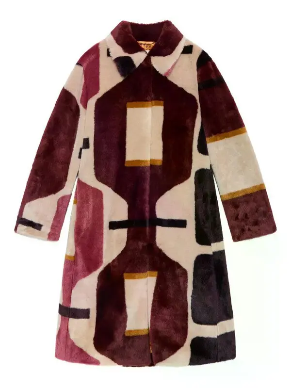 Malìparmi Geometric-pattern Faux-fur Coat