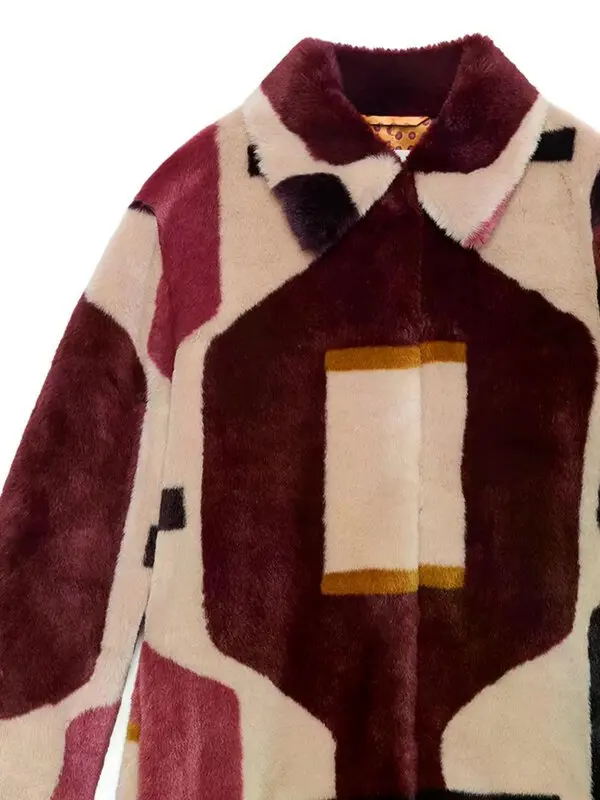 Malìparmi Geometric-pattern Faux-fur Coat