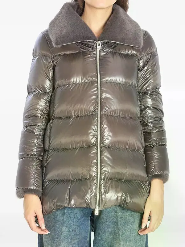 Herno A-shape Coat With Faux-fur Collar