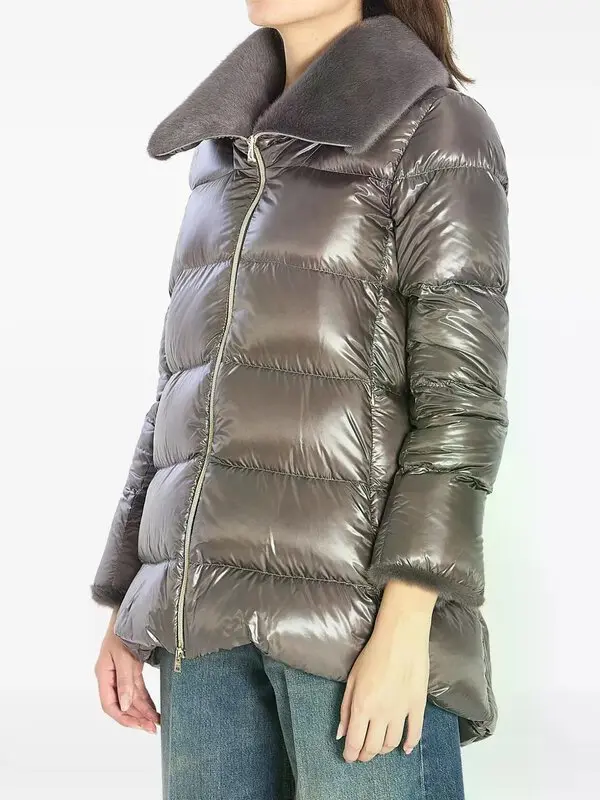 Herno A-shape Coat With Faux-fur Collar