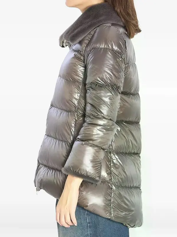 Herno A-shape Coat With Faux-fur Collar
