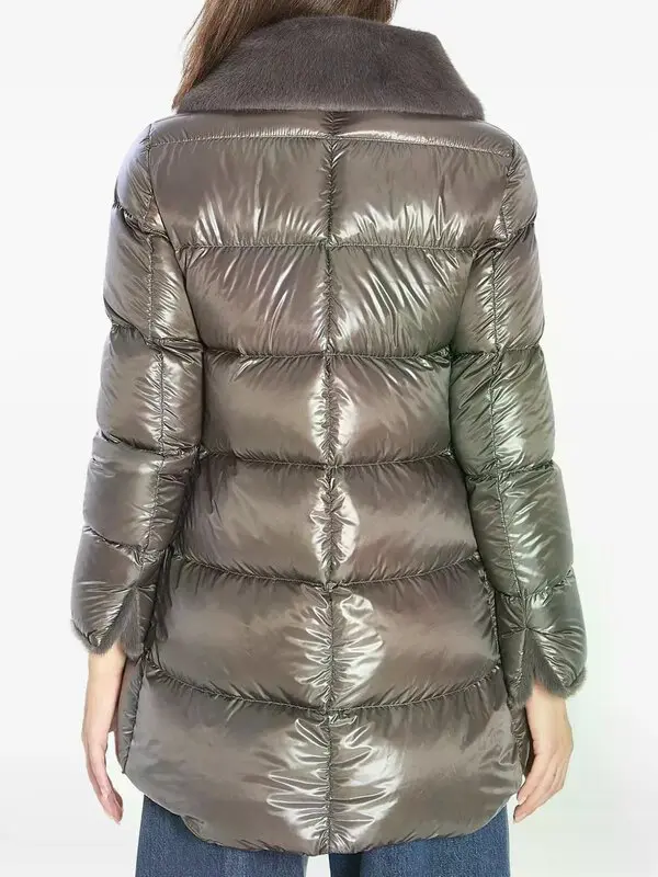 Herno A-shape Coat With Faux-fur Collar
