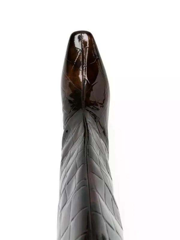 Retrofete 55mm Taliah Crocodile-effect Knee-high Boots