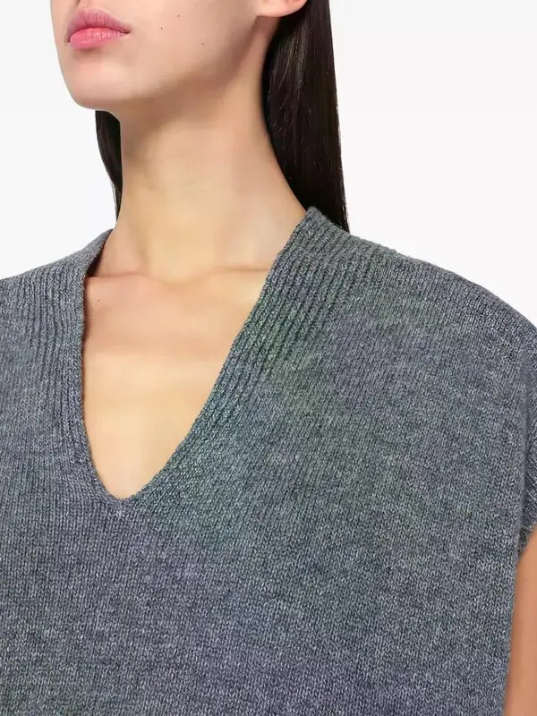 ROBERTO COLLINA V-neck Knitted Top