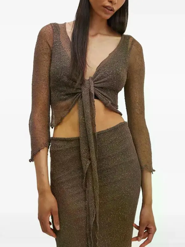 RÉSUMÉ Tie-front Cardigan And Skirt Set