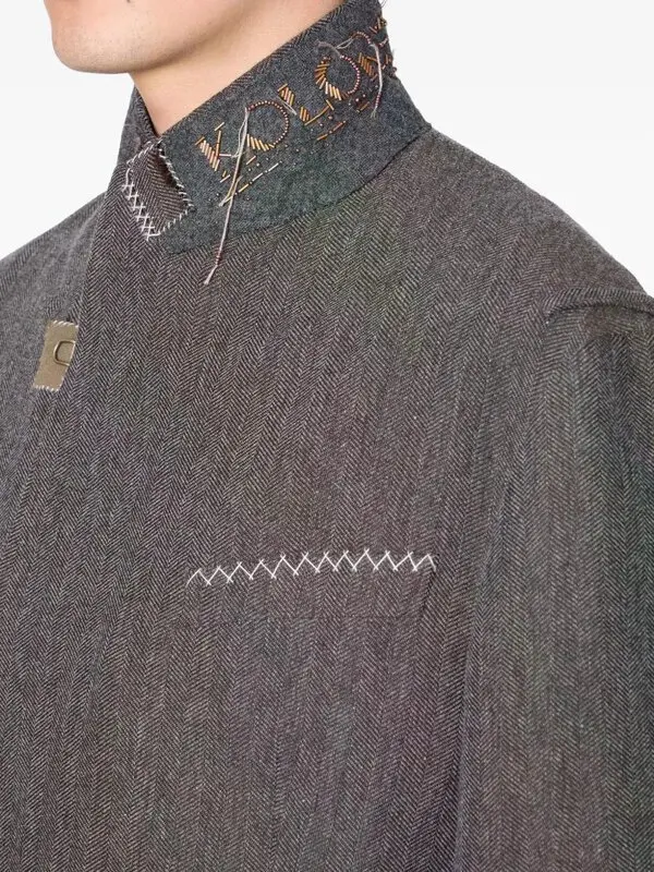 Kolor Herringbone Double-breasted Coat