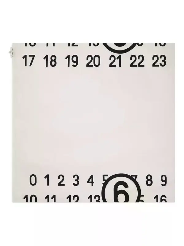 MAISON MARGIELA Spiga Capsule Numbers-print Scarf - White
