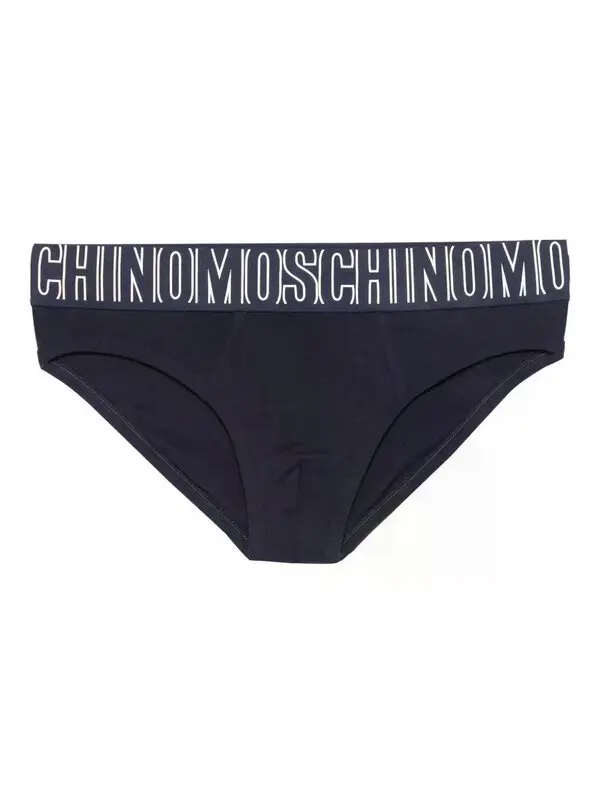 Moschino Logo-waistband Briefs - Blue
