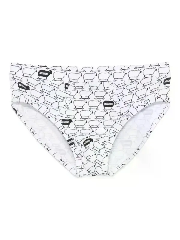 Moschino Sheep-print Briefs - White