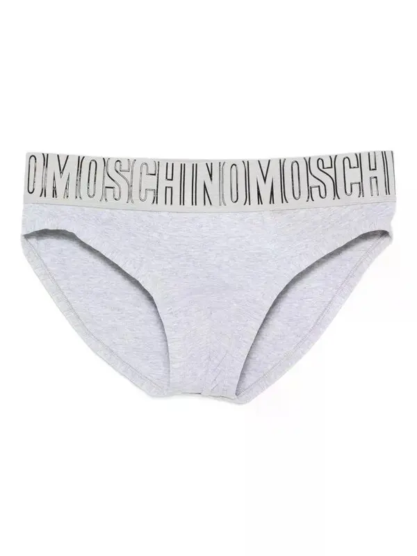 Moschino Logo-waistband Briefs - Grey