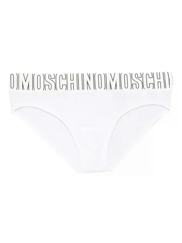 Moschino Logo-waistband Briefs - White