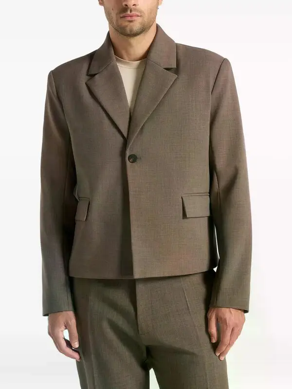 Manière De Voir Silas Taupe Crop Tailored Blazer