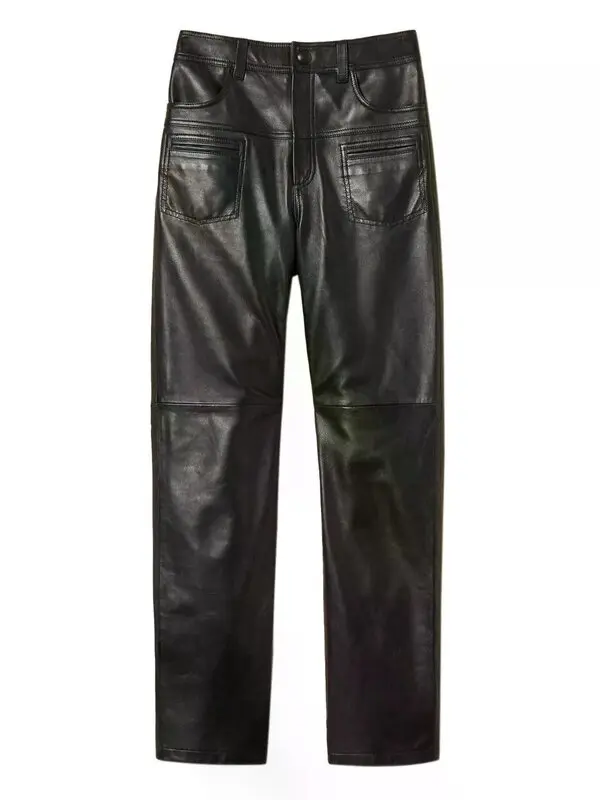 TWINSET Stitch-detail Leather Trousers