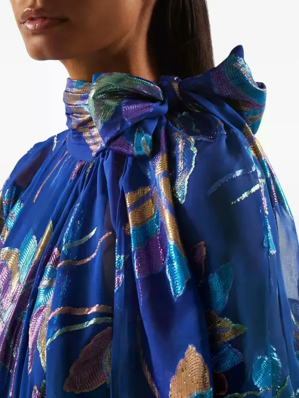 TALLER MARMO Stevie Bow-floral Maxi Kaftan
