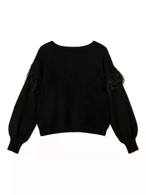 TWINSET Feather-trimmed Sweater