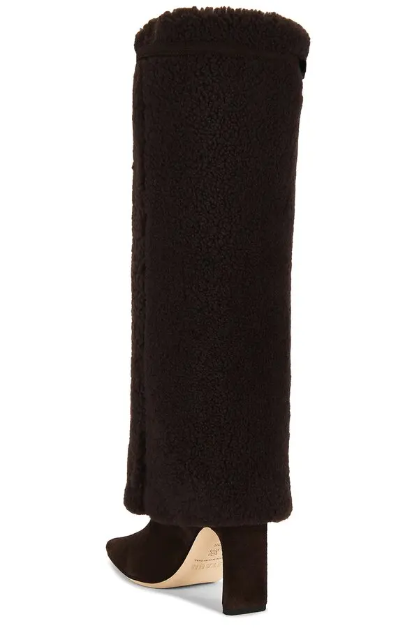 Staud Wally Foldover High Heel Boots - Espresso