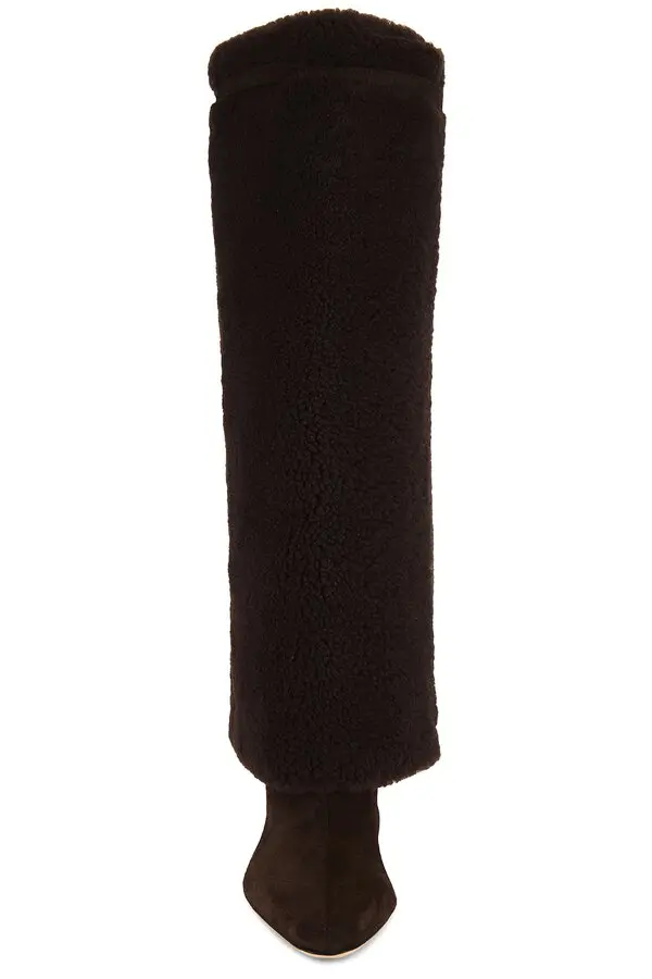 Staud Wally Foldover High Heel Boots - Espresso