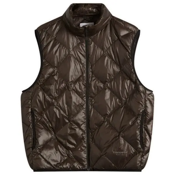 THISISNEVERTHAT Pertex Light Down Vest - Brown Black