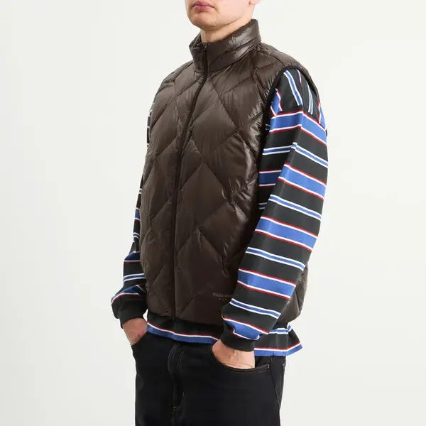 THISISNEVERTHAT Pertex Light Down Vest - Brown Black