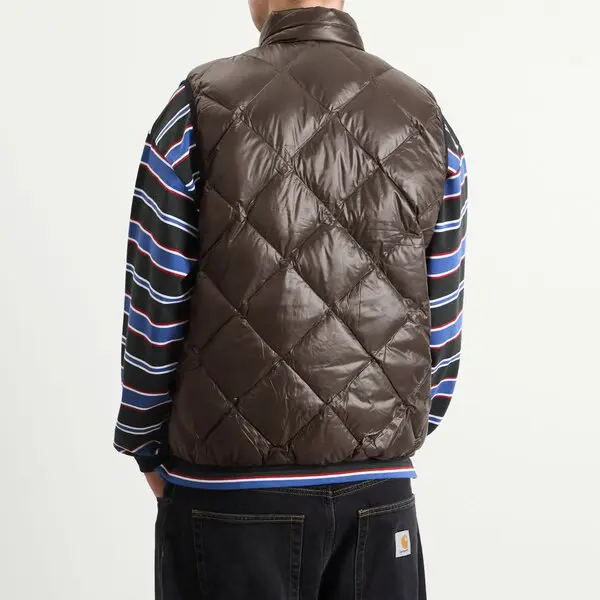 THISISNEVERTHAT Pertex Light Down Vest - Brown Black