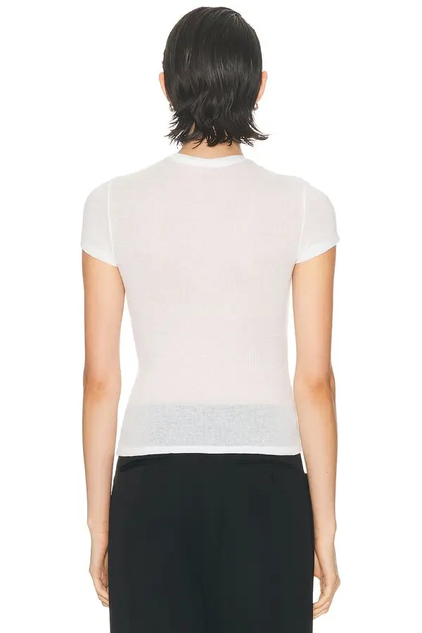 SKIMS Sheer Cotton Crewneck Standard Tee - Snow