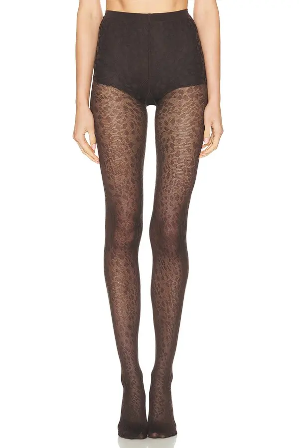Wolford Pantera Tights - Dark Wood