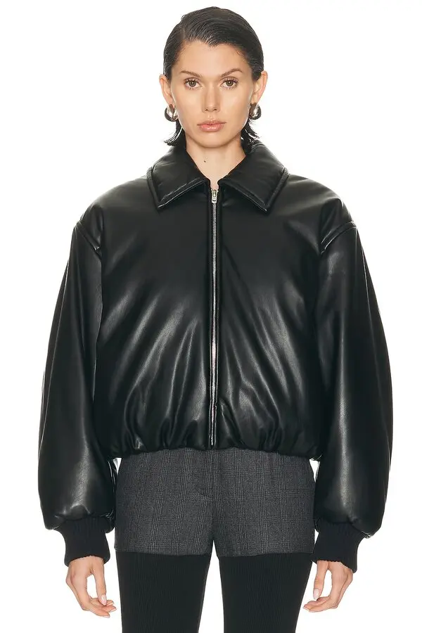 Acne Studios Onnea Crop Faux Leather Jacket