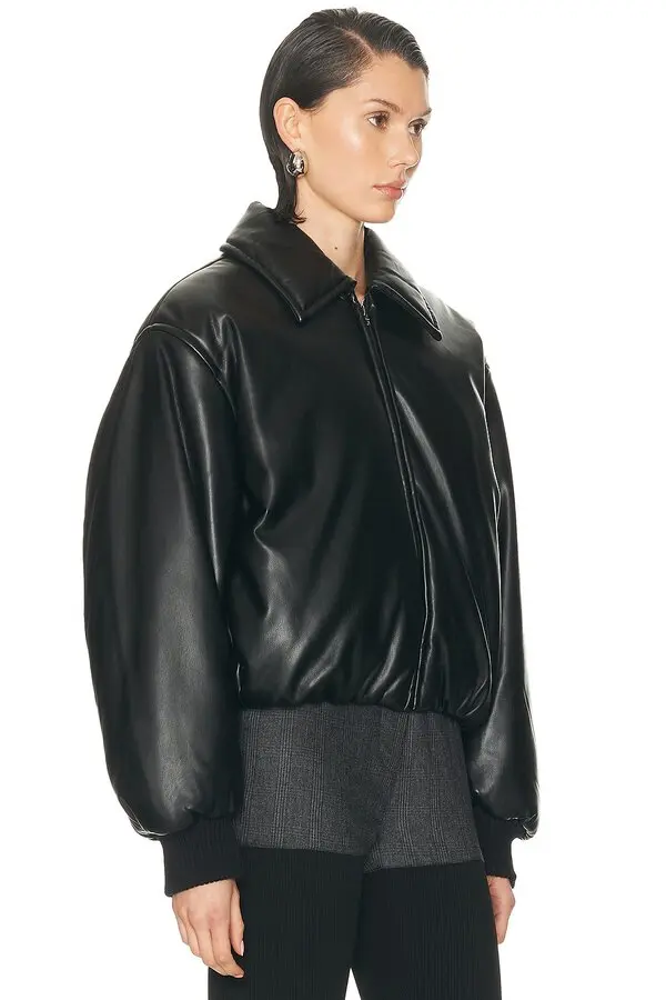 Acne Studios Onnea Crop Faux Leather Jacket