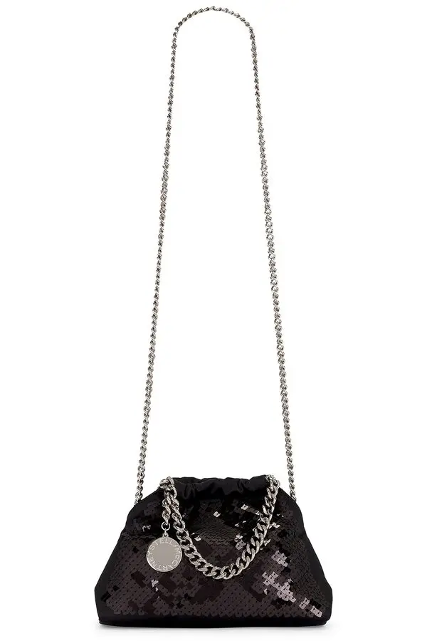 Stella McCartney Falabella Pixel Snake Sequins Embroidery Mini Drawstring Bag