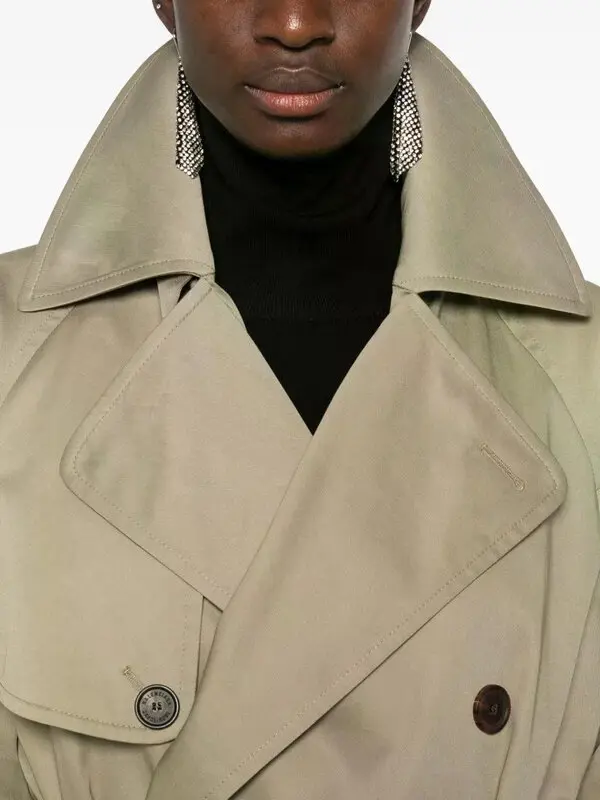 Balenciaga Belted Cotton Trench Coat - Neutrals